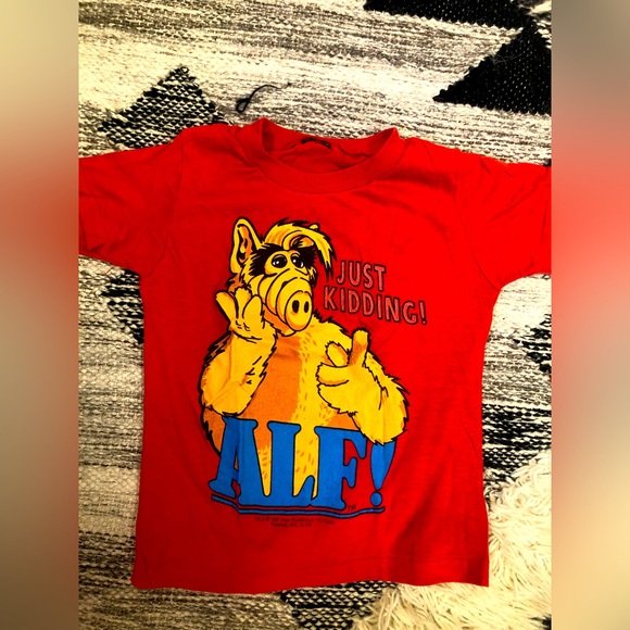 Shirts & Tops | Vintage 1987 Alf Just Kidding Kids Tshirt Single Stitch ...